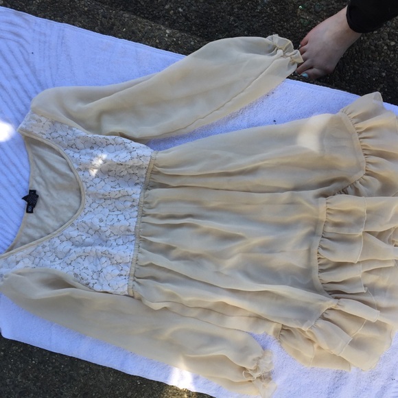 Miss Chievous | Dresses | Vintage Miss Chievious Beige And Lace Dress ...